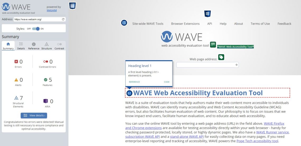 Herramientas de validación de accesibilidad – Developer Si2